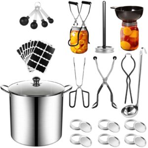 funnymoom canning supplies kit 21.5 qt stainless steel canning pot with lid and 21 pieces canning tools set canning supplies starter kit water bath canning supplies for beginner