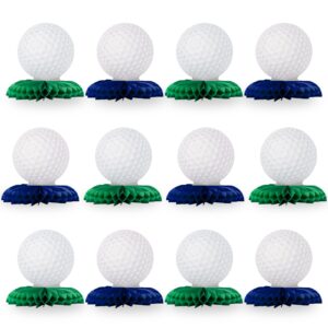 12 pcs golf honeycomb centerpieces golf sports party decorations golf table toppers for birthday baby shower sport themed party decor (golf)