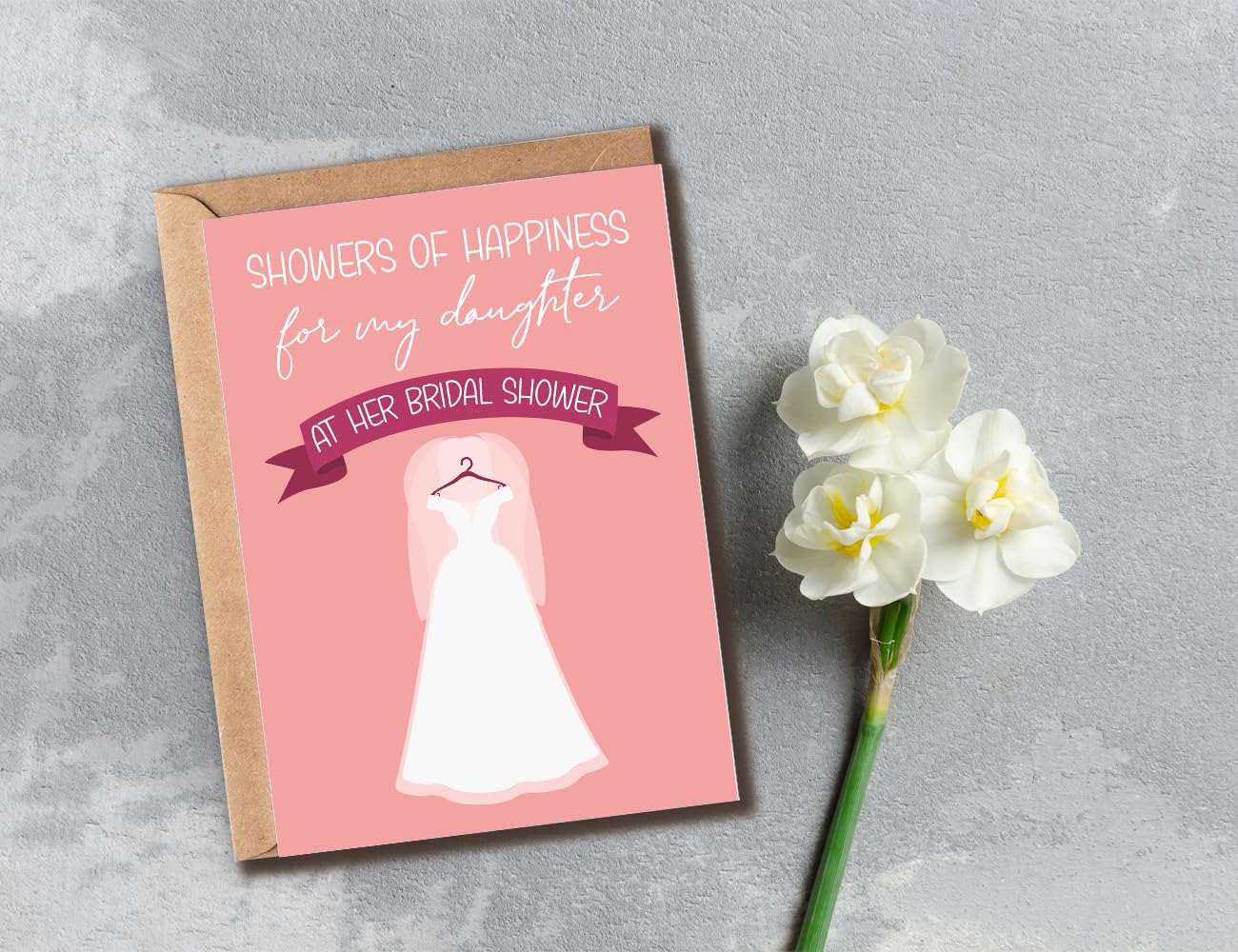 KPLDESIGNS Showers Of Happiness For My Daughter - Bridal Shower Card For Daughter - Wedding Card - Daughter Card - Congrats Card - Lovely Bridal Card