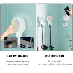 2PCS Suction Cup Hooks for Shower Hooks for Inside Shower, Removable Wall Hooks for Hanging Shower Suction Cup Hooks for Loofah, Robe, Towels, Glass Window, Shower Wall, Bathroom, Kitchen (Slim Hook)