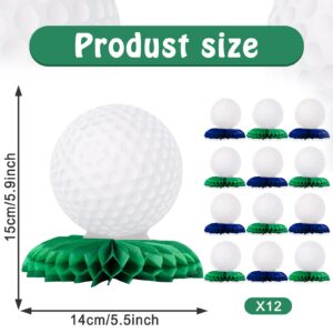 12 Pcs Golf Honeycomb Centerpieces Golf Sports Party Decorations Golf Table Toppers for Birthday Baby Shower Sport Themed Party Decor (Golf)