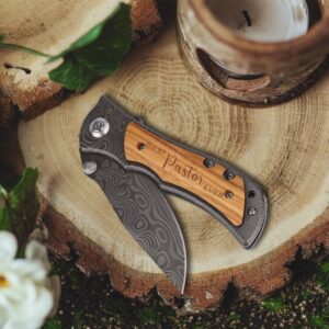 ZENNLAB Pastor Appreciation Gifts for Men, Engraved Pocket Knife Gift for Pastor Birthday Gifts, Unique Gifts for Pastors Men, Thank You Gifts for Pastor