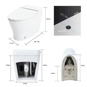 AMZOSS Luxury Smart Toilet, Bidet Toilet with Heated Seat, Foot Sensor Operation and Night Light