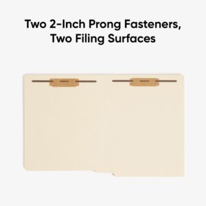 Smead Shelf-Master End Tab File Folders, 25 Count, Manila, Reinforced Straight-Cut Tabs, 2 Fasteners, Letter Size (34214)