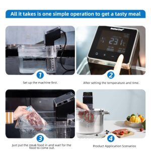 Anchorchef Sous Vide 1400W Precision Cooker, Professional Sous Vide Cooker with Stainless Immersion Circulators, with large Touchscreen Accurate Temperature Timer, Fast-Heating, Powerful Pump Design