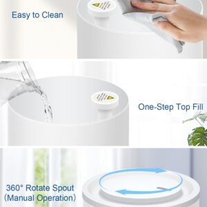 Esemoil Humidifiers for Bedroom, for Large Room, 2.5L Top Fill Cool Mist Humidifiers for Baby, Plants, Smart WiFi Air Humidifier with Diffuser and Nightlight, 28dB, 24H Long Runtime, Work with Alexa