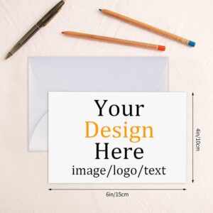 Custom Photo Greeting Card with Envelope - Personalize with Your Own Photo/Logo/Text for All Occasions, Christmas, Holidays, Weddings, Birthdays, Graduations, Thank You Cards 1-1000PCS