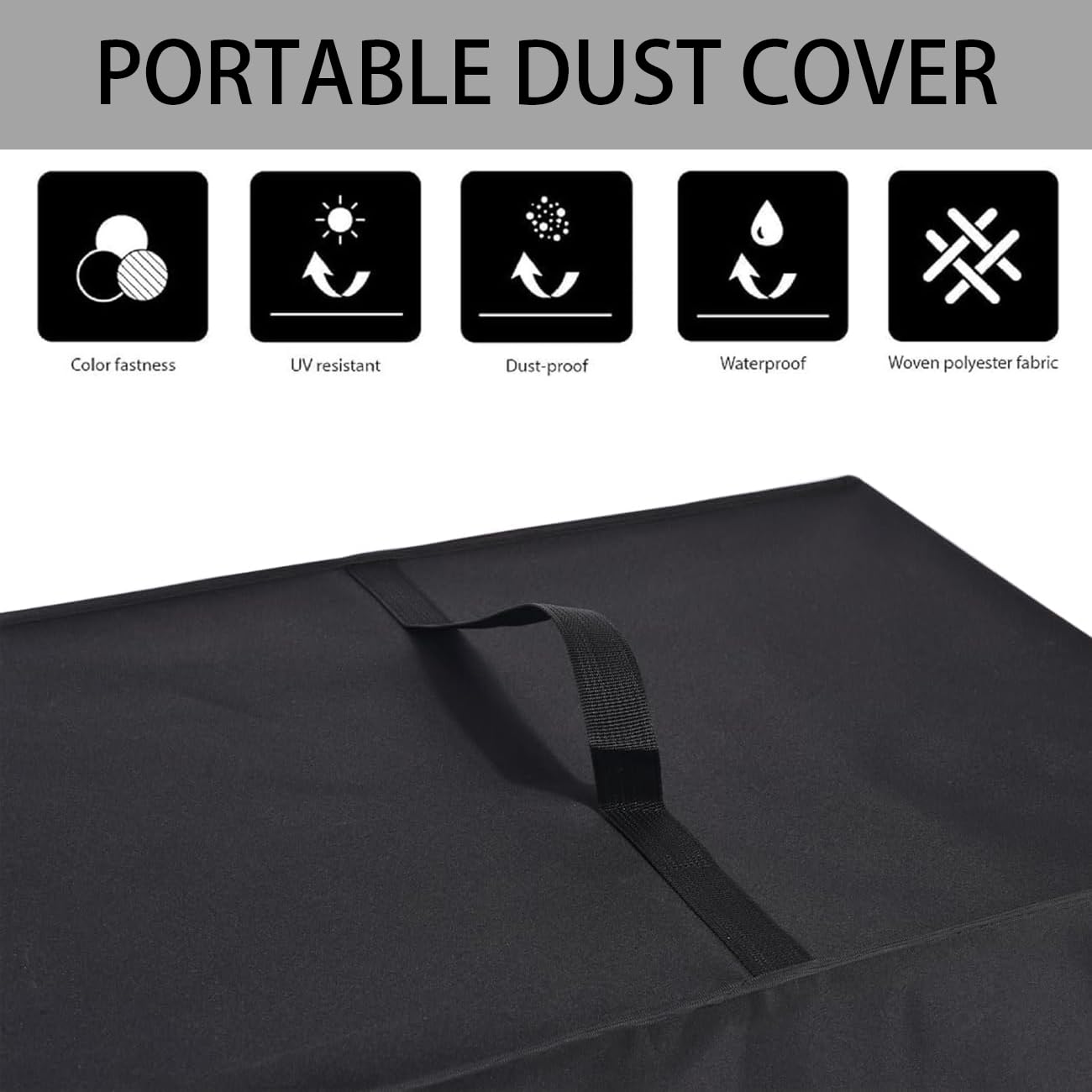 CouldyCasi Air Fryer Cover Heavy Duty Heat-resistant Waterproof Dust Protective Air Fryer Oven Cover Case Compatible with CHEFMAN Multifunctional Digital Air Fryer 10L Family Size (Black)