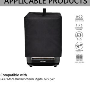 CouldyCasi Air Fryer Cover Heavy Duty Heat-resistant Waterproof Dust Protective Air Fryer Oven Cover Case Compatible with CHEFMAN Multifunctional Digital Air Fryer 10L Family Size (Black)