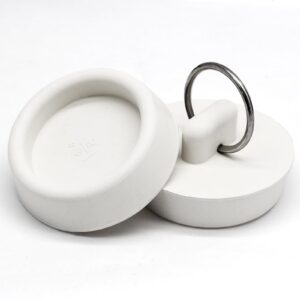 cionyce2 pcs 1-3/8 inch rubber drain stopper with hanging ring, white tub drain stopper, sink stopper drain plug, rubber sink plug for bathroom, bathtub, sewers and kitchen