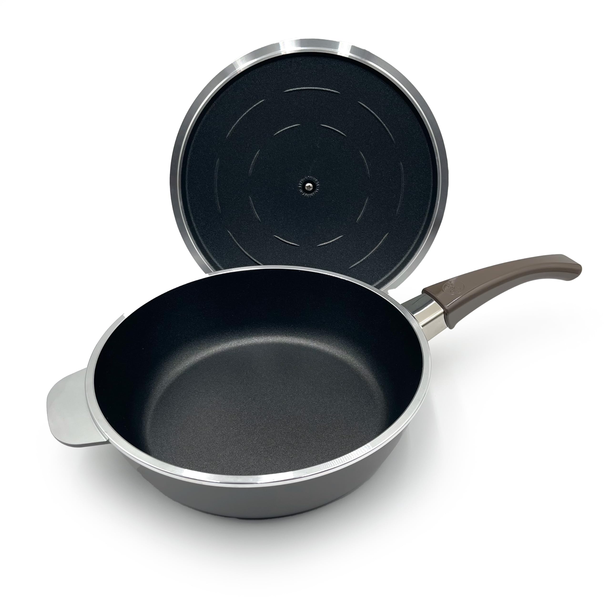 Essen 2524 Terra Sauté Pan - Contemporary Line - Cast Aluminum with Nova Trimium Nonstick Coating - for 4-5 Servings - Even and Healthy Cooking - Argentinian brand Essen now in the United States.