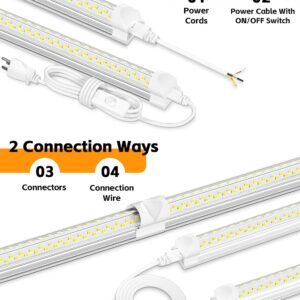 ONLYLUX LED Shop Light 8ft 6000K White 100W, 15000lm Workshop led Light V Shape, Plug and Play, Hanging/Surface Mount Install, 8 Foot led Lights for Garage,10 Pack