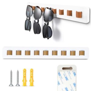 soule versatile quality sunglasses holder, wall mounted eyeglasses organizer with hooks (white)