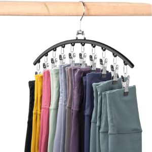 hendiy legging organizer for closet rotatable,pants hangers with 10 clips,upgrade legging organizer for closet，leggings/shorts/jeans/skirts pants hangers space saving closet organizers and storage 1pc