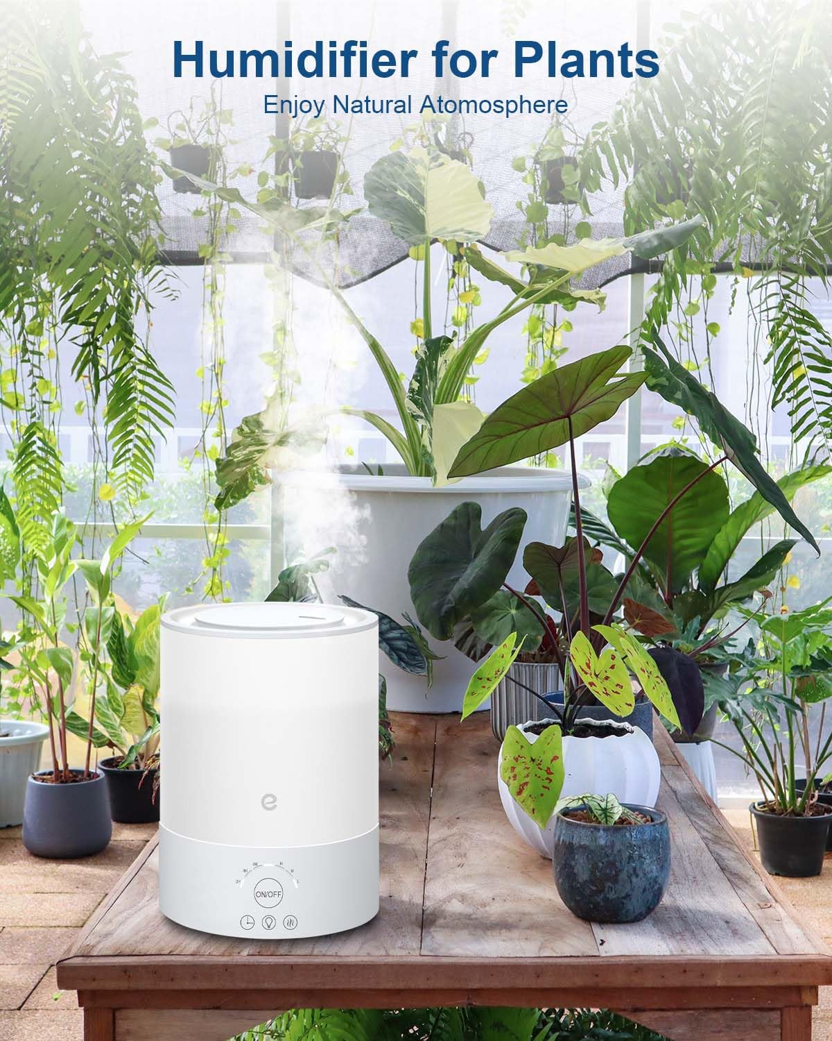 Esemoil Humidifiers for Bedroom, for Large Room, 2.5L Top Fill Cool Mist Humidifiers for Baby, Plants, Smart WiFi Air Humidifier with Diffuser and Nightlight, 28dB, 24H Long Runtime, Work with Alexa