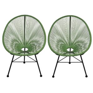 bed bath & beyond acapulco chair. set of 2 - h34.5x w28.5x d32.75 green