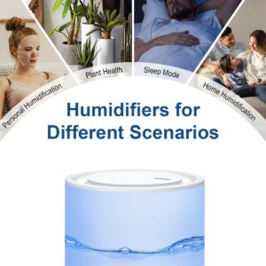 Esemoil Humidifiers for Bedroom, for Large Room, 2.5L Top Fill Cool Mist Humidifiers for Baby, Plants, Smart WiFi Air Humidifier with Diffuser and Nightlight, 28dB, 24H Long Runtime, Work with Alexa