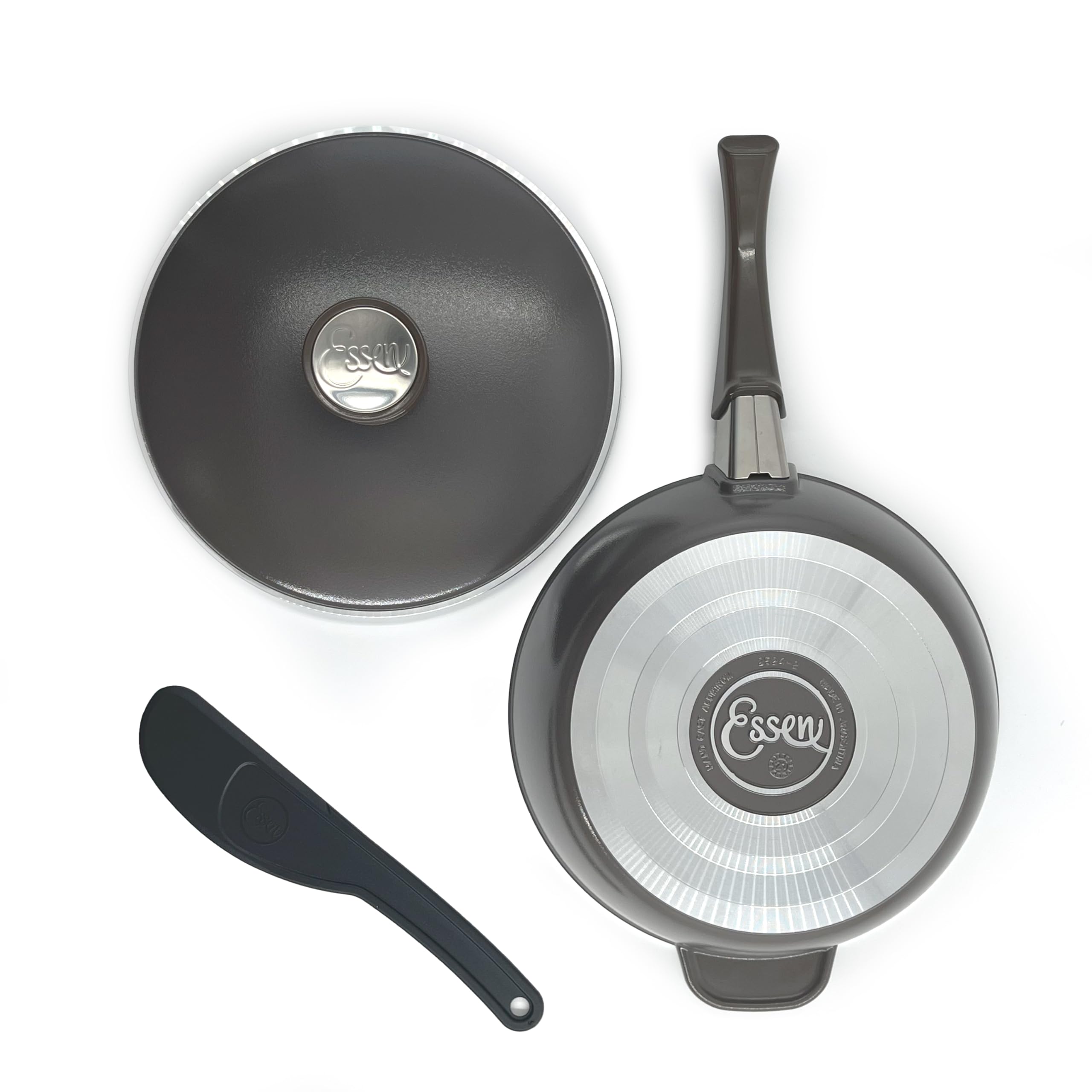 Essen 2524 Terra Sauté Pan - Contemporary Line - Cast Aluminum with Nova Trimium Nonstick Coating - for 4-5 Servings - Even and Healthy Cooking - Argentinian brand Essen now in the United States.