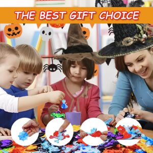 80Pcs Halloween Party Favors for Kids, Halloween Fidgets Toys with Mini Pop Keychain, Halloween Fidget Sensory Pop Toys, Classroom Prizes Box, Treasure Chest Halloween Treat Bags Gifts, Stress Relief