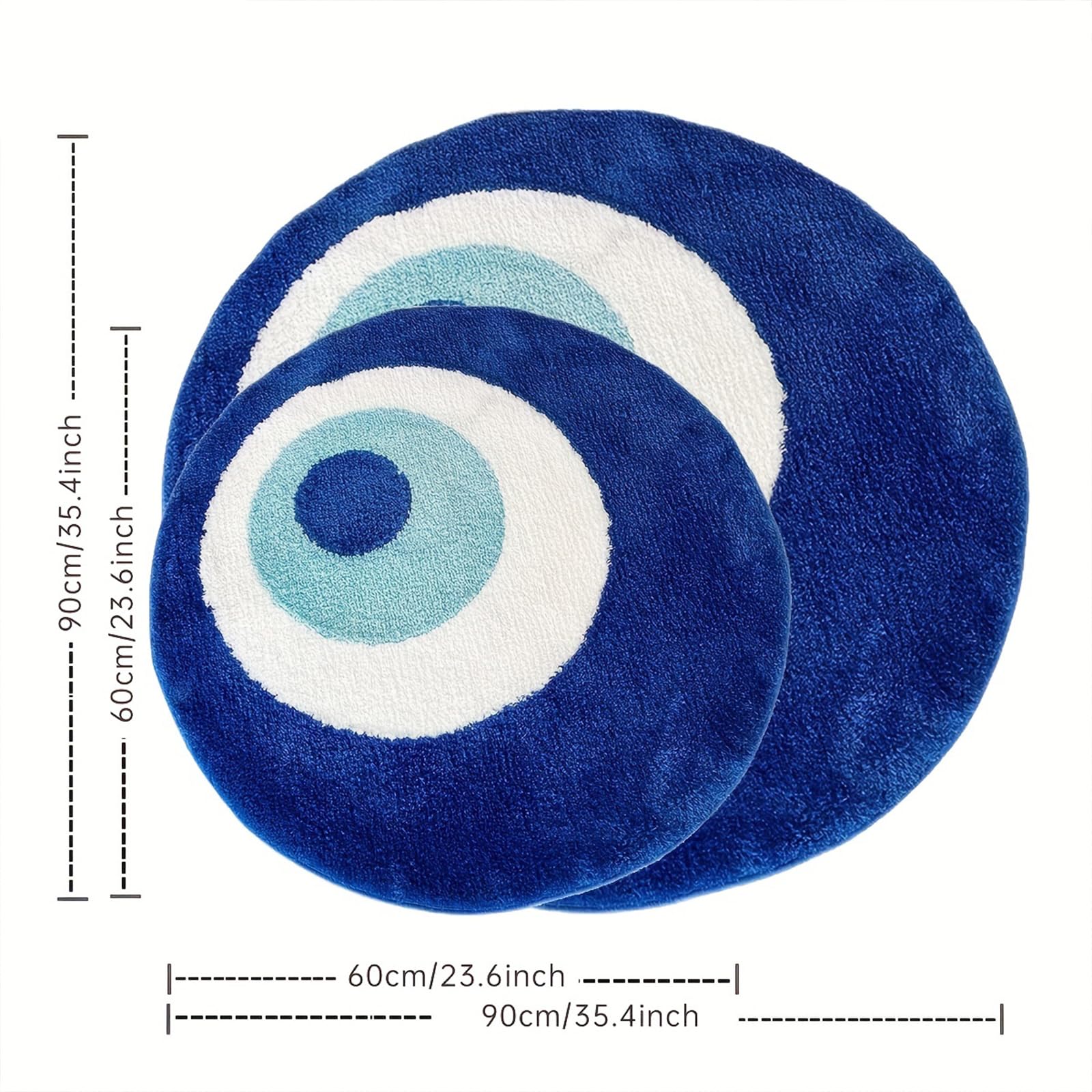 LAKEA Fluffy Evil Eye Circle Rug Carpet Plush Comfortable Handmade Bedroom Ultra Soft and Fluffy for Halloween (90x90cm 35.4inch)