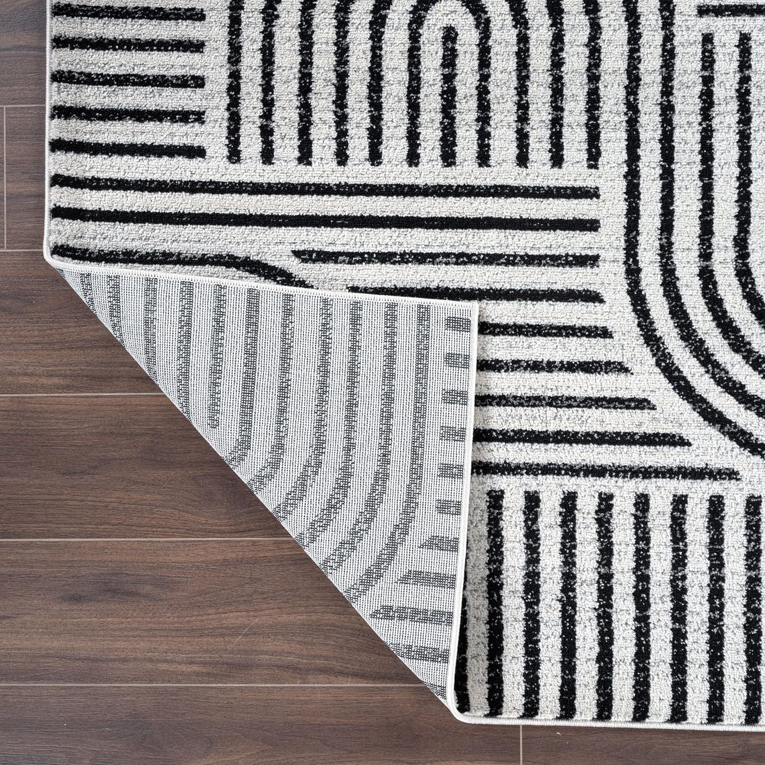 Rugshop Bohemian Stripe Arch Design High Traffic Living Room,Bedroom,Kitchen, Home Office Runner Rug 2' x 7' Cream