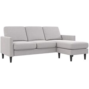 fancuf sofa sectional, light gray linen，sectional sofa l shape couch with wide chaise lounge