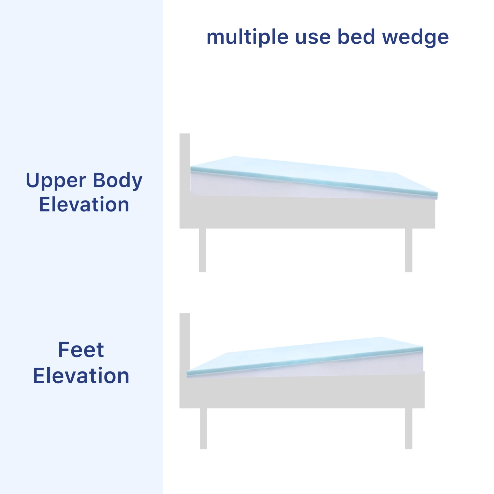 Bed Wedge Mattress Topper Incline 4-inch Twin XL, Cool Gel Memory Foam