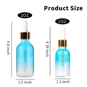 StellaCare 2P,2oz Dropper Bottle, Glass Bottle with Eyedropper, Small Glass Bottles with Lids Clear Glass Dropper