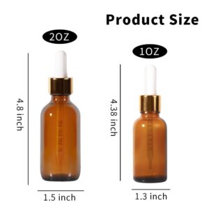 StellaCare Set of 2, 2oz Eye Dropper Bottle, Amber Glass Dropper Bottles, Empty Glass Dropper Bottles, Travel Liquid Bottles