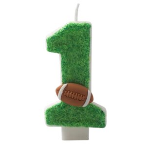 birthday number 1 candles,1st green football birthday candles for cake,number 1 candle cake topper for anniversary celebrations supplies (number 1)