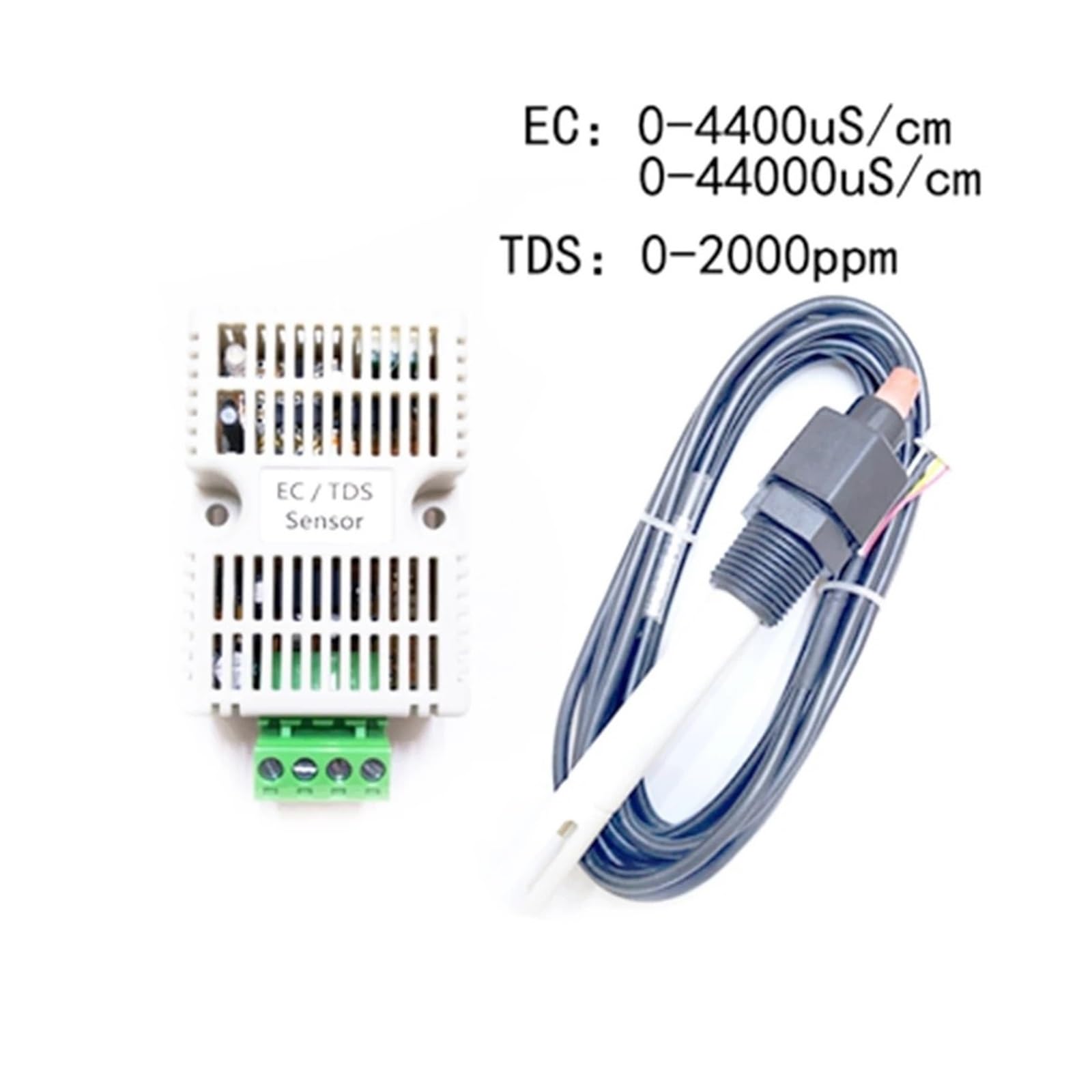 Water EC Transmitter EC Sensor TDS Conductivity Sensor Module 4-20ma 0-5V 0-10V RS485 Output Analog Output Voltage(EC 0-4400,0-10V)