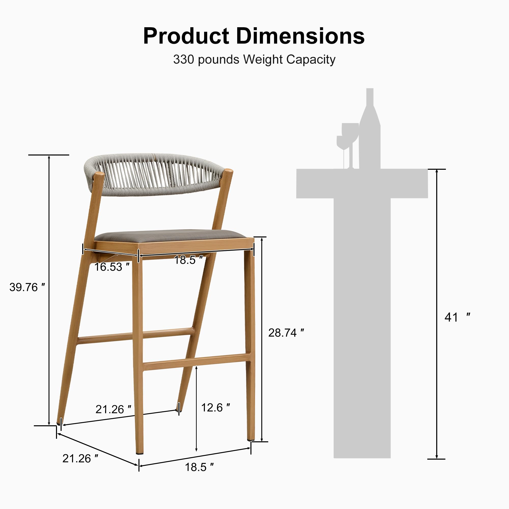 PURPLE LEAF Outdoor Bar Height Table and Chairs Set 3 Piece Patio Pub Bar Set with HPL High Top Table Bar Stools for Balcony Poolside Brown