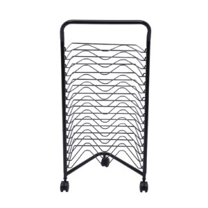 BuYouZaiLaa Art Drying Rack with Wheels for Classroom Painting Crafts 16 Shelves Metal Artwork Storage Display Rack