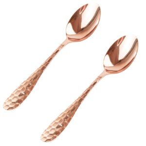 cigezaus copper spoon, 7" pure solid soup spoons (2)