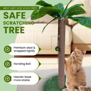 MAMONI Cactus Tree Cat Scratching Post for Indoor Cats, 33" Tall Cat Scratching Post with Sisal Rope for Cats Claw Scratcher, Cute Premium Kitten Scratching Post