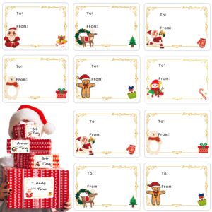 150 pcs christmas gift tags christmas labels stickers, self adhesive christmas gift tags christmas name gift labels xmas gift tag stickers for present party bags cards envelope