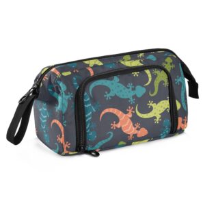 fisyme lizards gecko colorful pencil case large capacity pencil pouch pen bags box big makeup pencil case organizer