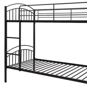 Metal Bunk Bed Frame for Kids, Twin Over Twin with headboard and Footboard (Black)