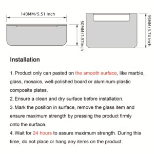 Frafuo Self Adhesive Shelfs 5.5 Inch-3M VHB Stick on Shelf(Super Adhesive)-Minimalist Design SUS 316 Laser Cutting Mini Shelf for Wall -3M Shelf Max Bearing 10LB in Adhesive Floating Shelves No Drill