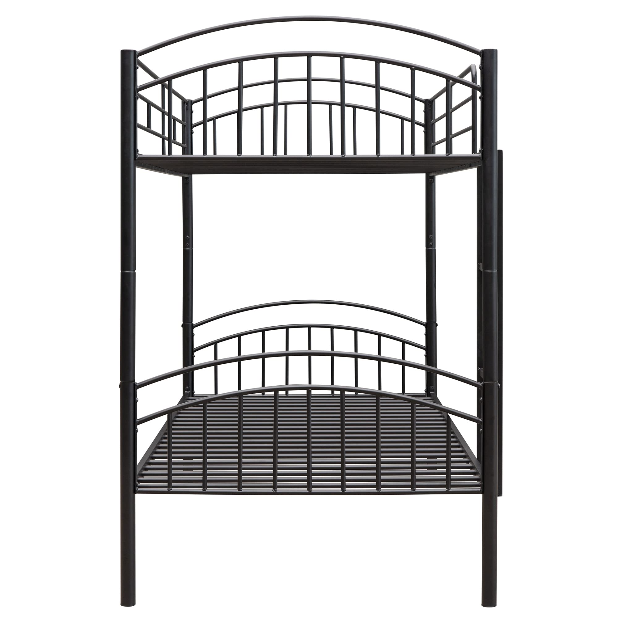 Metal Bunk Bed Frame for Kids, Twin Over Twin with headboard and Footboard (Black)