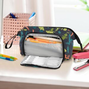 Fisyme Lizards Gecko Colorful Pencil Case Large Capacity Pencil Pouch Pen Bags Box Big Makeup Pencil Case Organizer