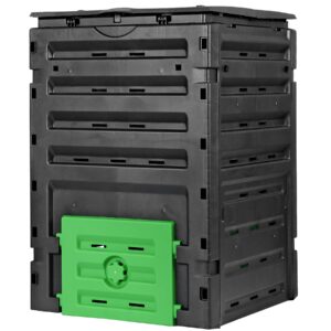 120 gallon (450l) bpa free garden compost bin - easy assembly, aerating outdoor compost box for fast fertile soil creation