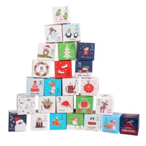 ysmile christmas advent calendar 2024, diy 25 empty christmas countdown box for gift wrap, 25 days number xmas holiday dec