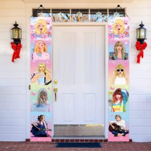 2pcs taylor birthday porch sign door hanging banner birthday party supplies for taylor theme wall decorations