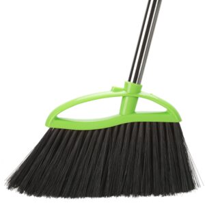 soft bristles green angle broom long handle indoor broom for hardwood floor sweeping floor cleaning broom