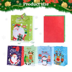 ysmile Small Christmas Gift Bag with Wrapping Paper in Bulk 20 Pack