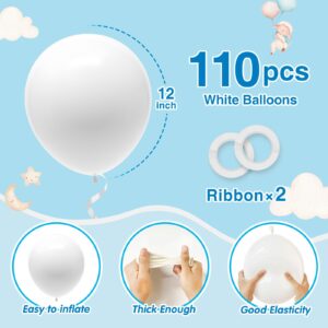 110pcs White Balloons 12 Inch White Latex Balloon Garland Arch Kit for Birthday Baby Shower Wedding Anniversary Graduation Party Decorations