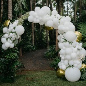 110pcs White Balloons 12 Inch White Latex Balloon Garland Arch Kit for Birthday Baby Shower Wedding Anniversary Graduation Party Decorations