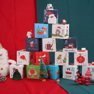 ysmile Christmas Advent Calendar 2024, DIY 25 Empty Christmas Countdown Box for Gift Wrap, 25 Days Number Xmas Holiday Dec