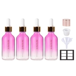 stellacare set of 4, 2oz eye dropper bottle, glass dropper bottles, empty glass dropper bottles, travel liquid bottles